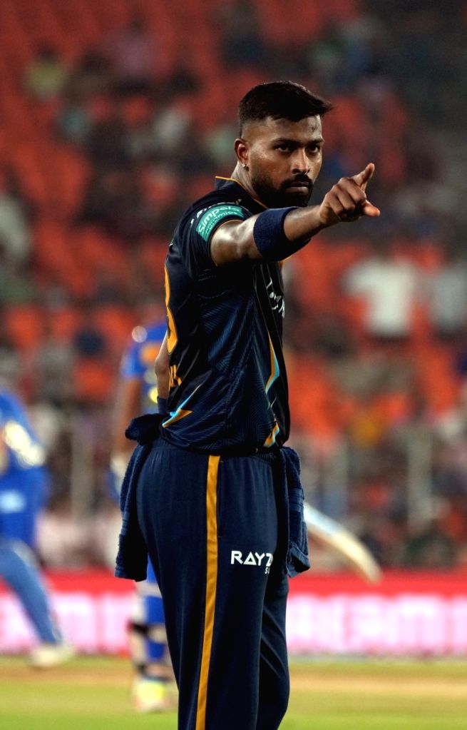 Ahmedabad : GT's captain Hardik Pandya during the IPL 2023 second ...