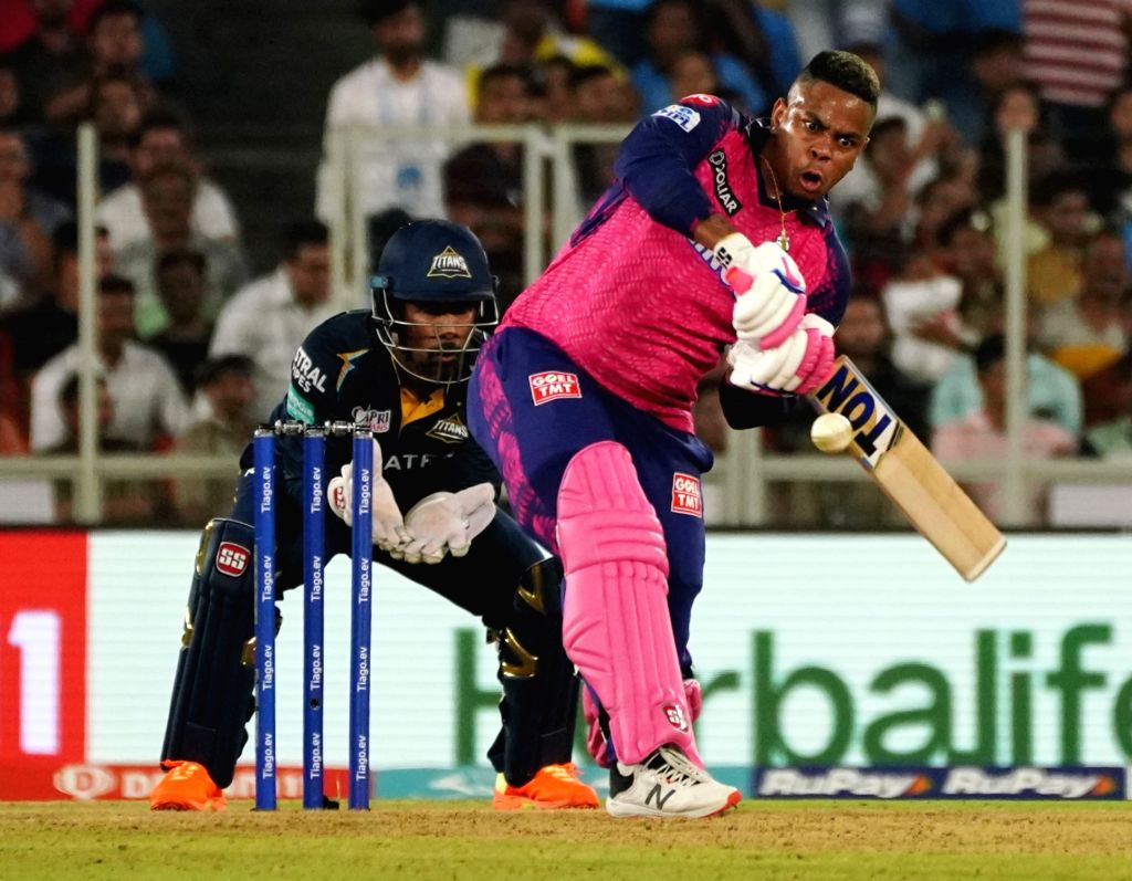 Ahmedabad : RR's Shimron Hetmyer plays a shot