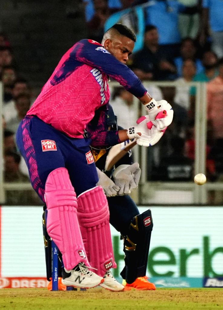 Ahmedabad : RR's Shimron Hetmyer plays a shot