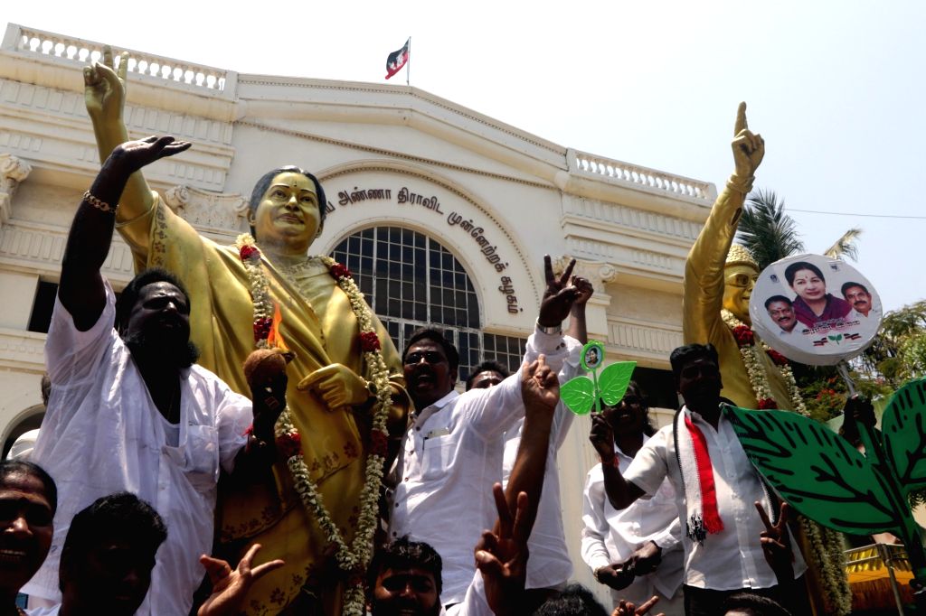 TN Assembly by-elections - AIADMK workers celebrate