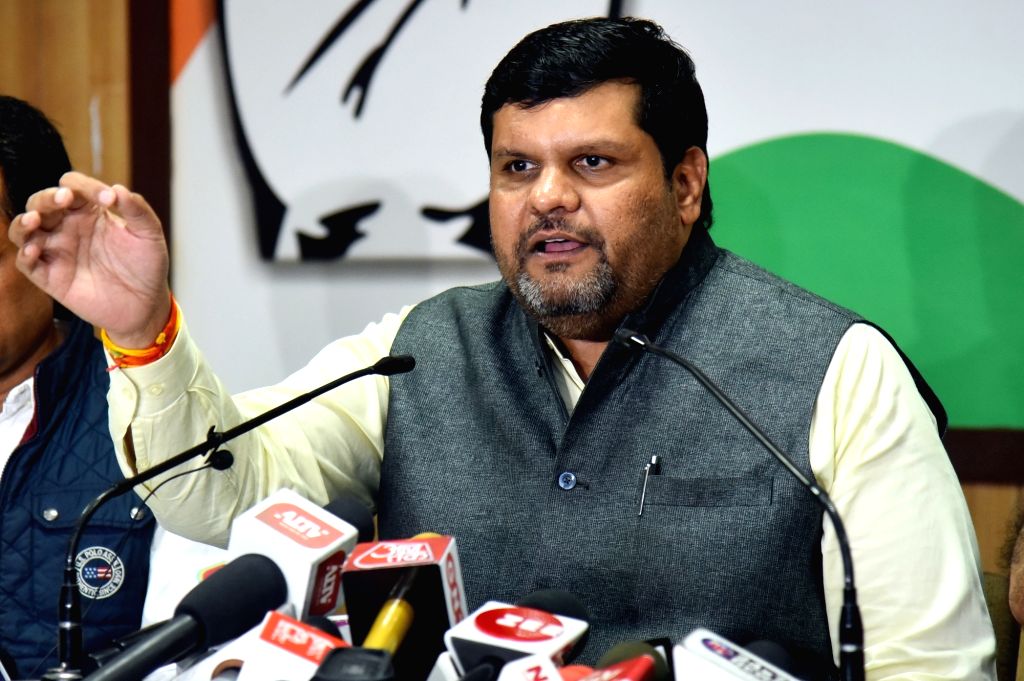 : Jaipur: AICC spokesperson Gaurav Ballabh addressing the Press Conference