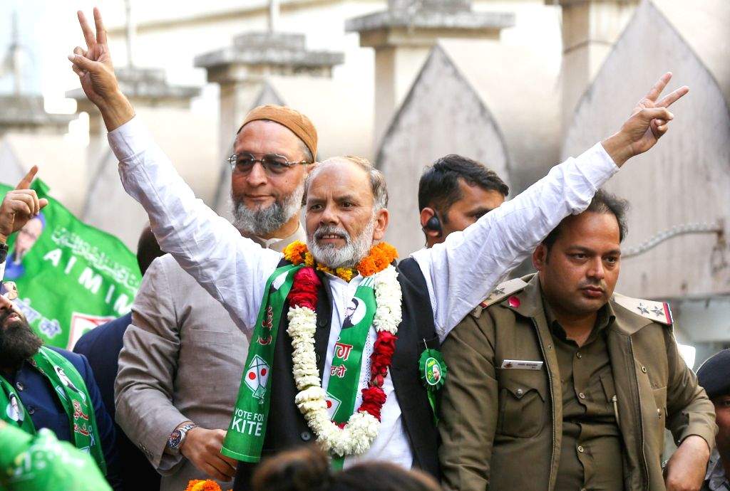 AIMIM President Asaduddin Owaisi campaigns for party candidate Shifa-ur ...