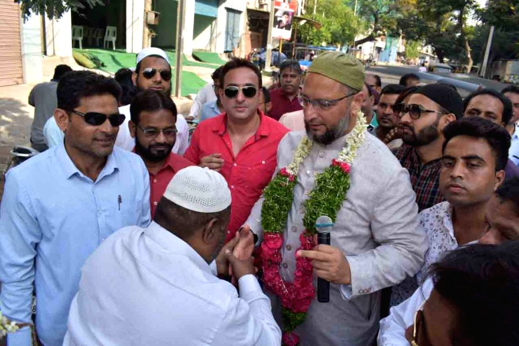 Asaduddin Owaisi during AIMIM's election campaign