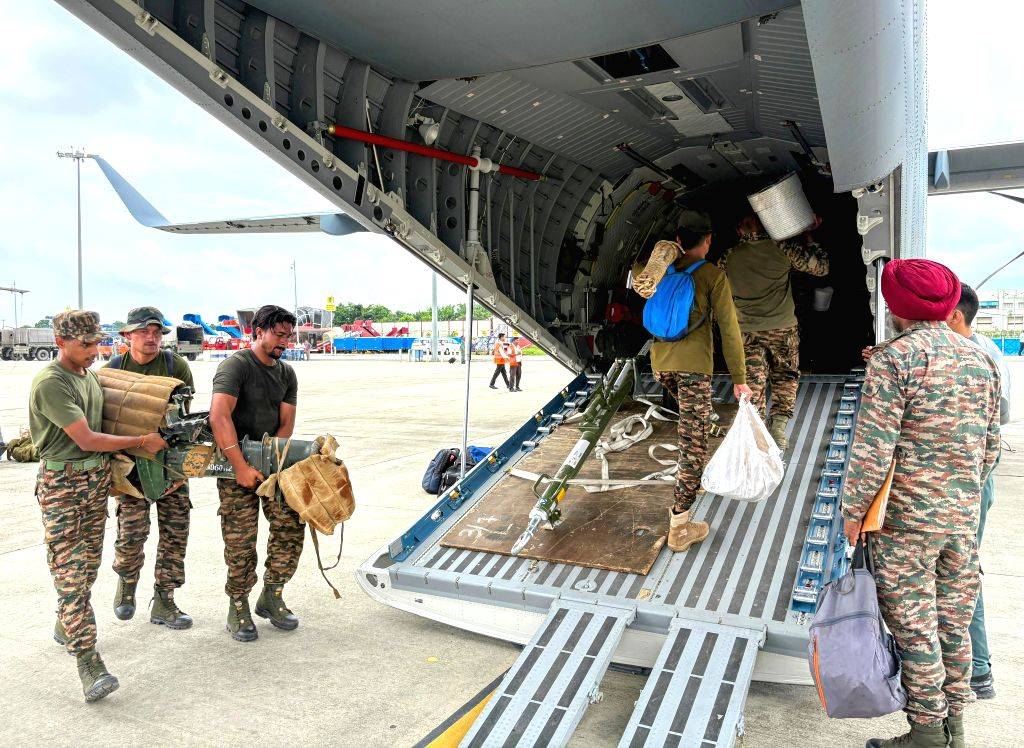 Air Force Aircraft Transports Relief Material from Jolly Grant Airport