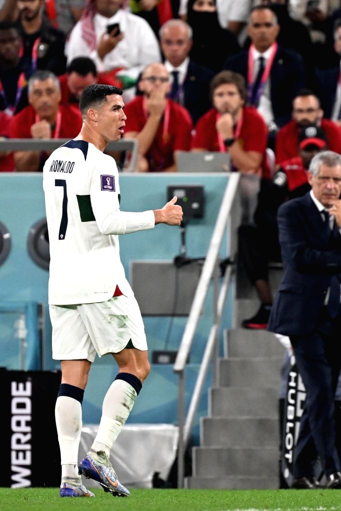 : Al Rayyan:Portugal's Cristiano Ronaldo,leaves the pitch to be ...