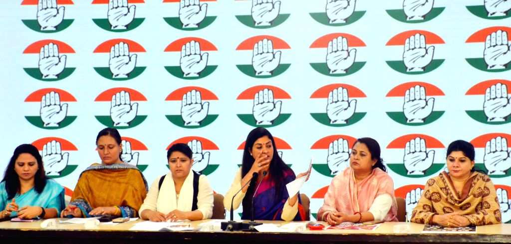 All India Mahila Congress President Alka Lamba addresses a press ...