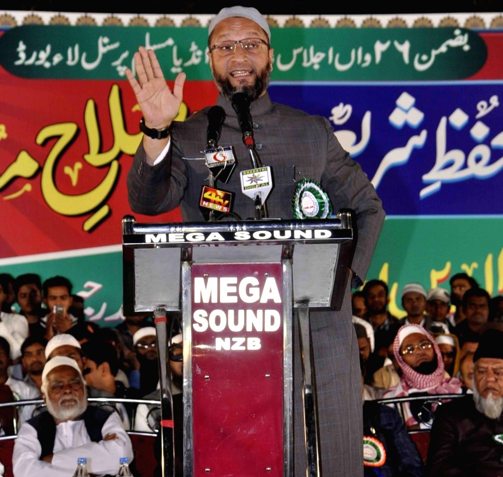 Asaduddin Owaisi during a public meeting