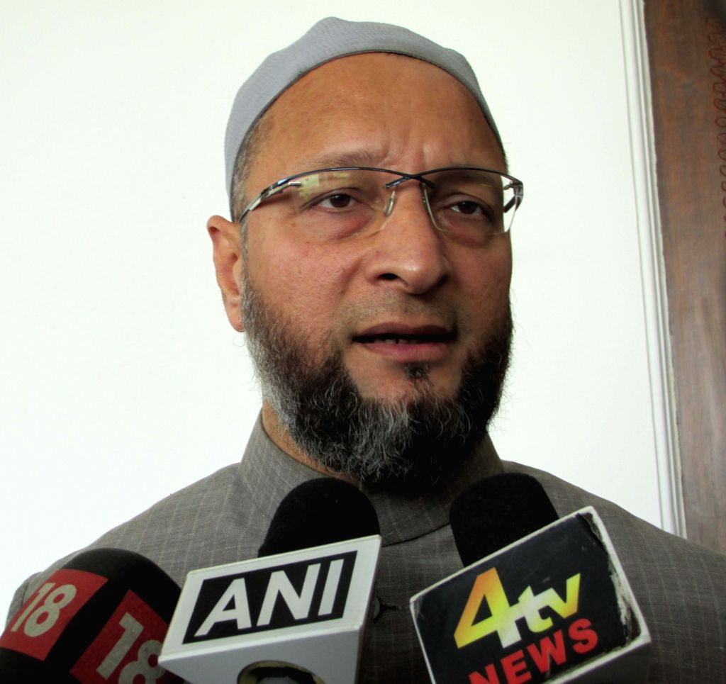 Asaduddin Owaisi talks to the press