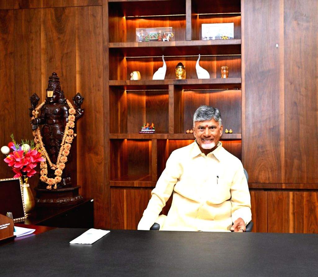 Andhra Pradesh Chief Minister Nara Chandrababu Naidu during oath-taking ...