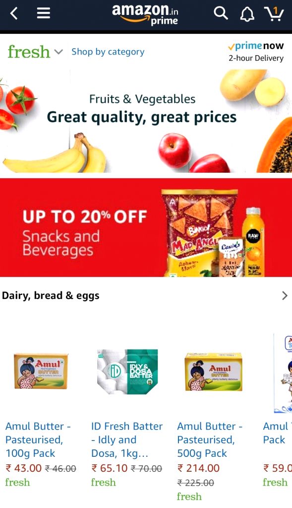 'Amazon Fresh' launched with 2 hour delivery service