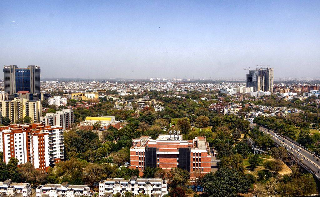 An aerial view of Delhi