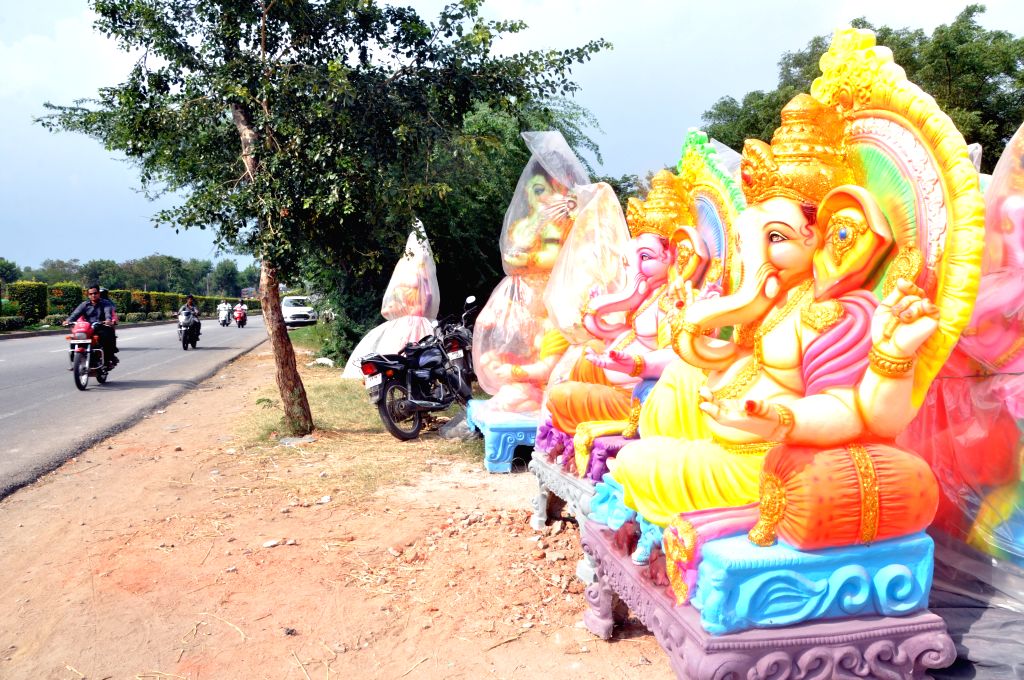 Ganesh idol at a Hyderabad workshop
