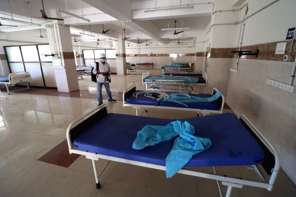 An empty view of a Covid-19 ward amid fall in infection
