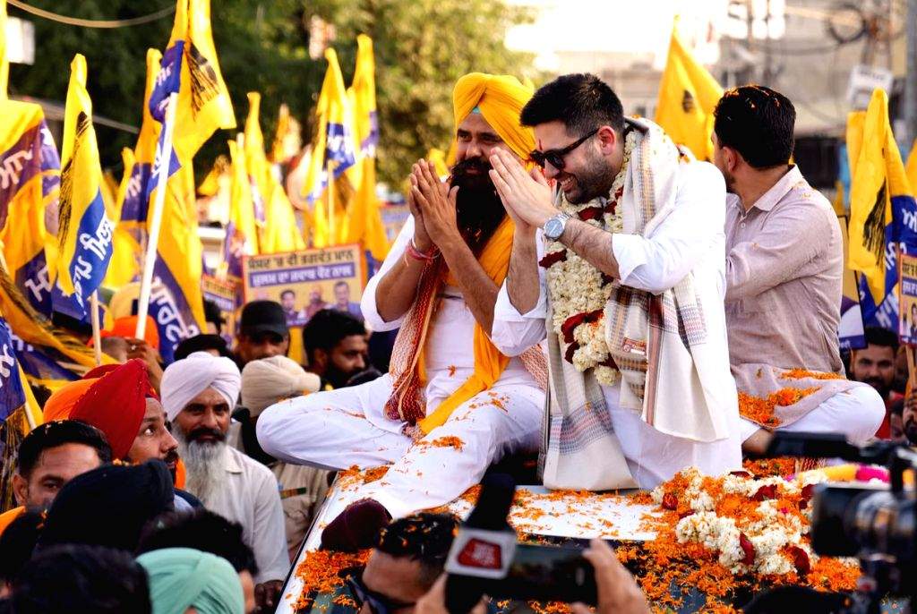 Anandpur Sahib: AAP MP Raghav Chadha participates in a roadshow in ...