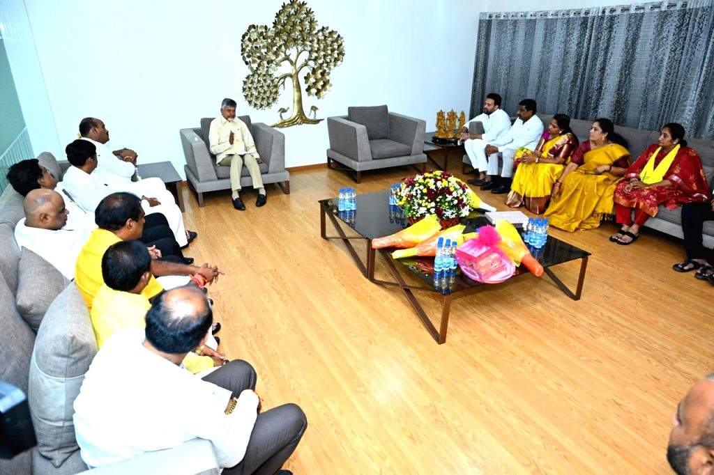 Andhra Pradesh CM N Chandrababu Naidu holds a meeting with the ...