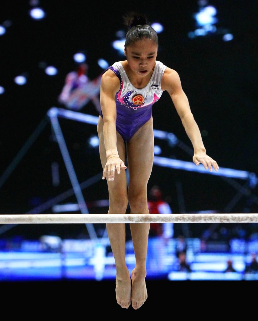 Women's uneven bars final of the world gymnastics championships in Antwerp