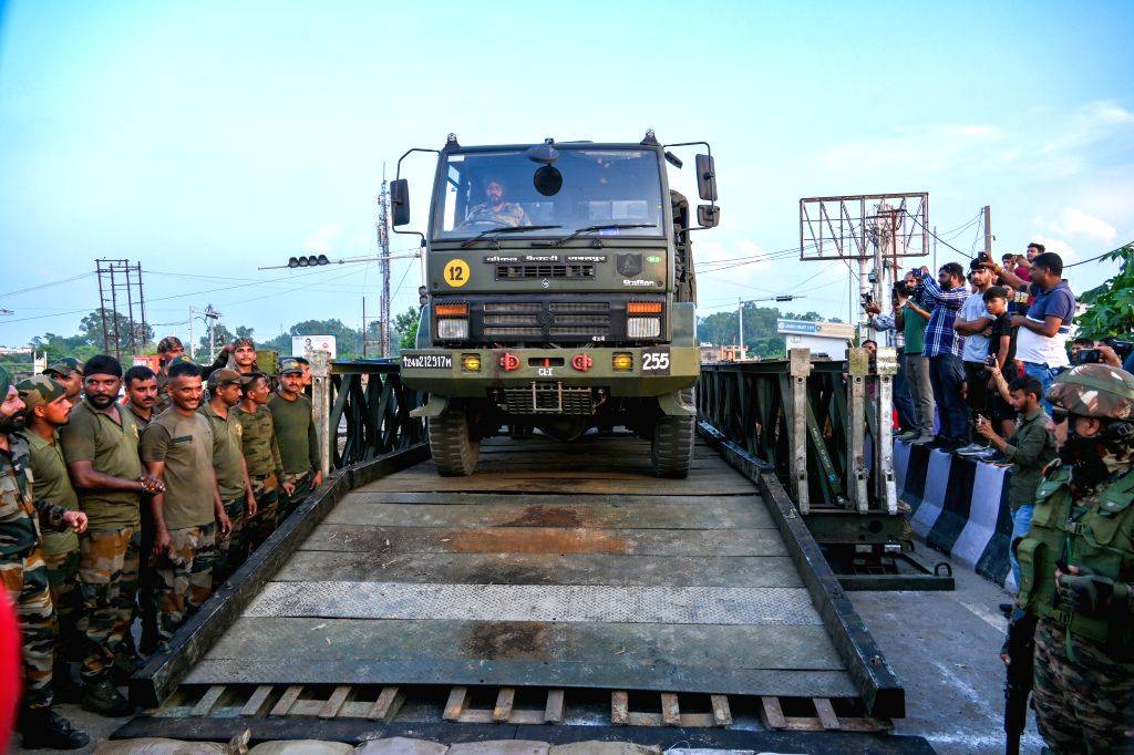 Army Builds Flood Relief Bridge