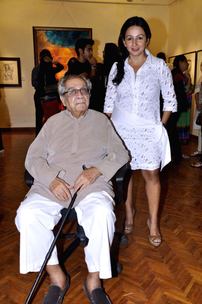 Artist Akbar Padamsee's art exhibition