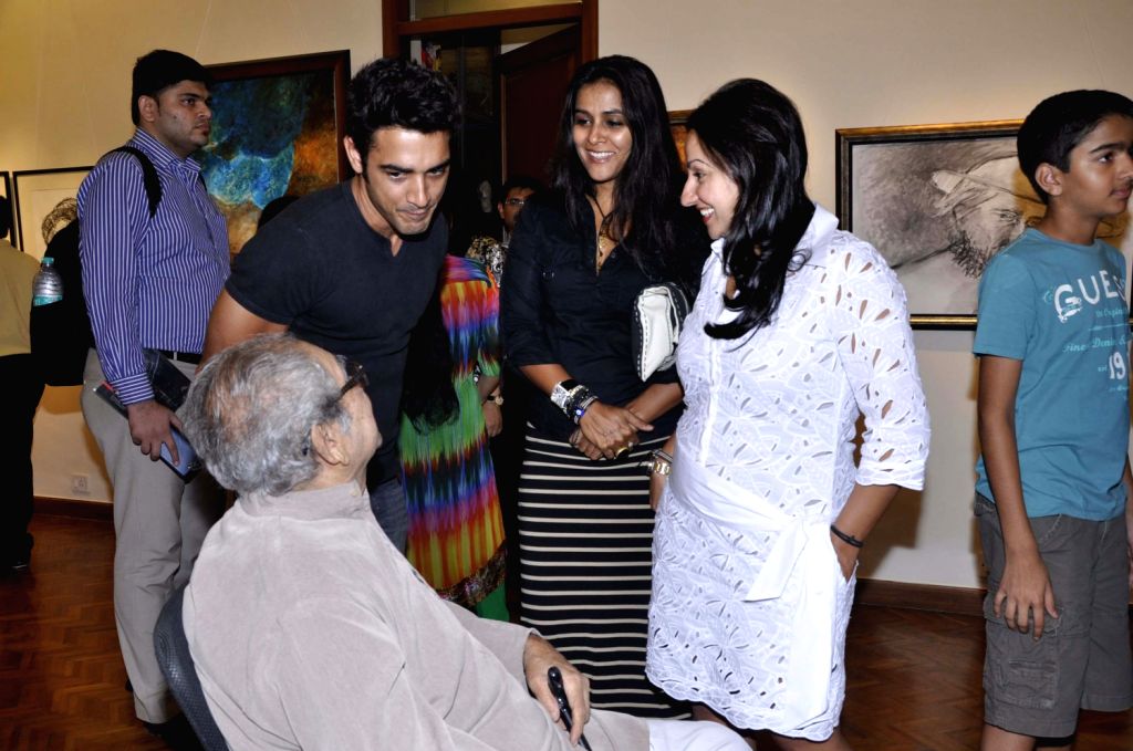 Artist Akbar Padamsee's art exhibition