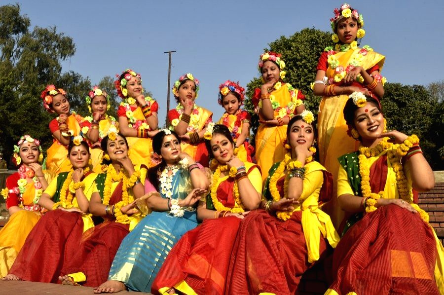 Bangladesh :Artists perform at a program marking Pohela Falgun, the ...