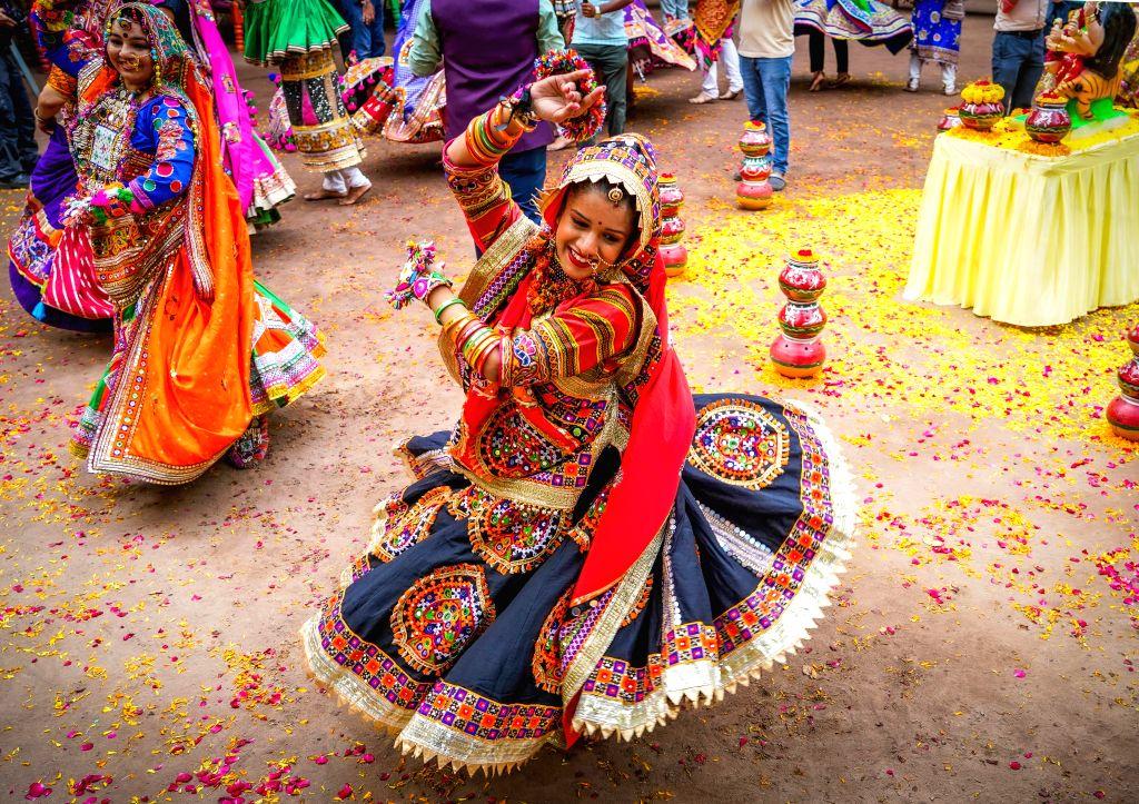 Artists practice Garba, a traditional dance of Gujarat, ahead of the ...