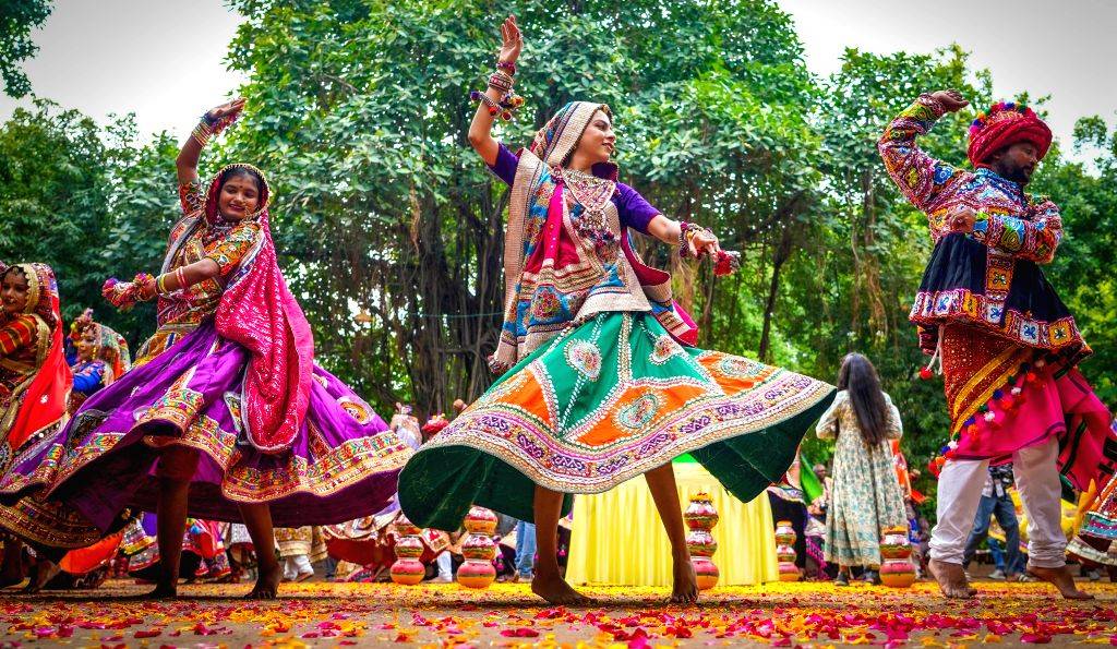 Artists practice Garba, a traditional dance of Gujarat, ahead of the ...