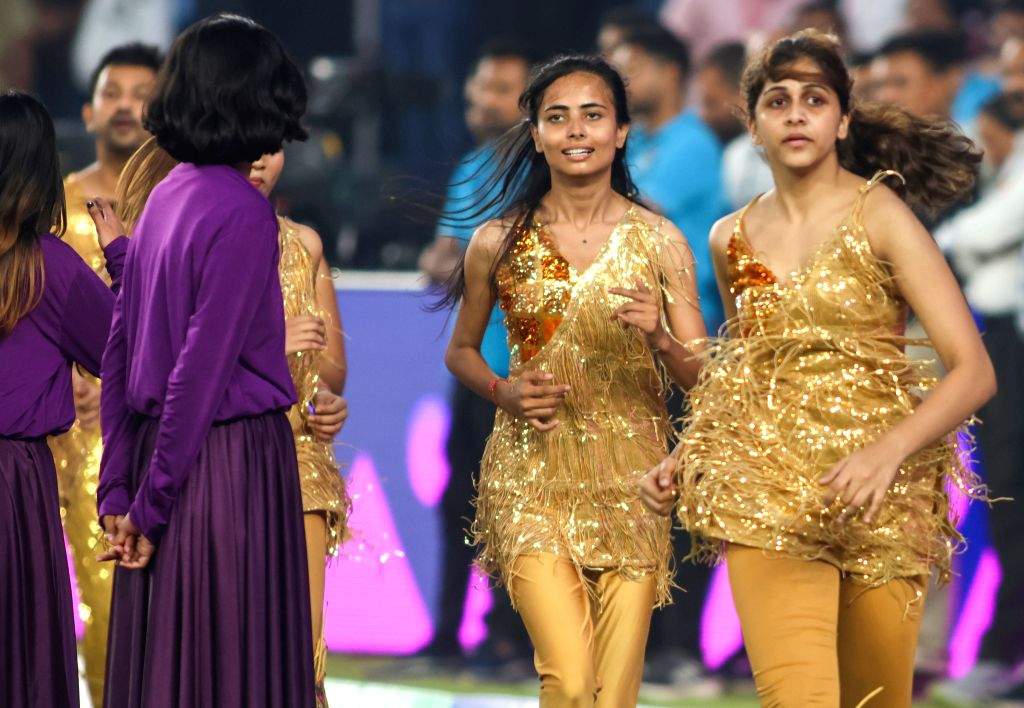 Artists rehearse for the closing ceremony of the ICC Men’s Cricket ...