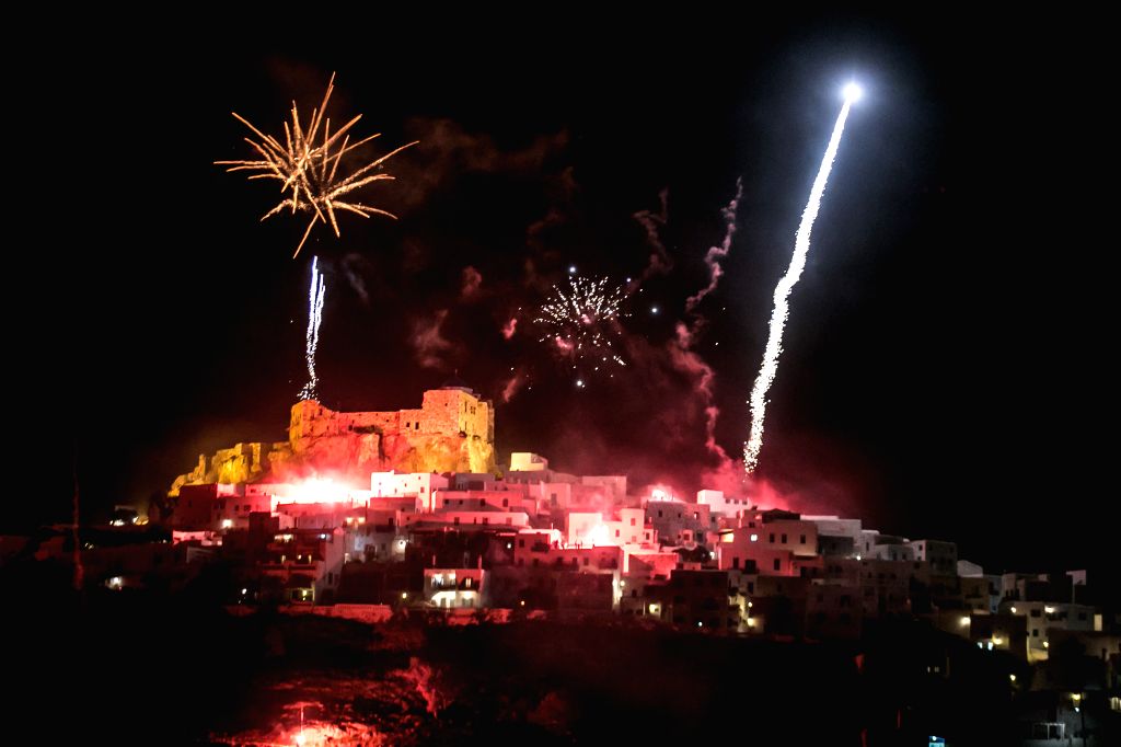 GREECE-ASTYPALAIA-EASTER-CELEBRATION-FIREWORKS