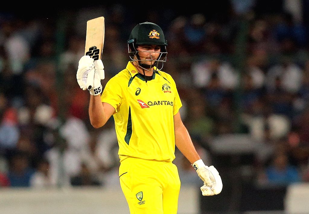Hyderabad : Australian batsman Tim David celebrates his half century