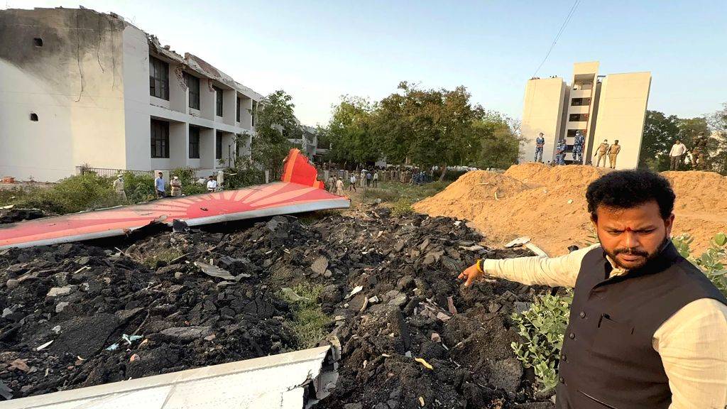 Aviation Minister Ram Mohan Naidu Visits AI171 Crash Site
