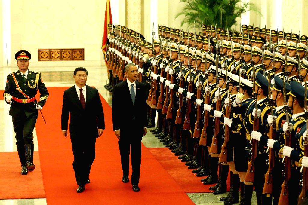 Beijing (China): Welcome ceremony for U.S. President Barack Obama in ...