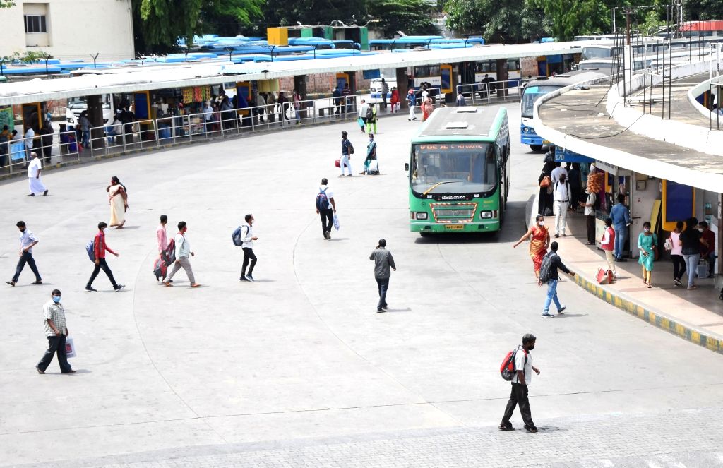 Bengaluru : BMTC bus stands look deserted, after the Karnataka ...