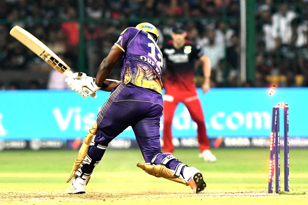 Bengaluru : KKR's Andre Russell bowled out during the IPL 2023 match