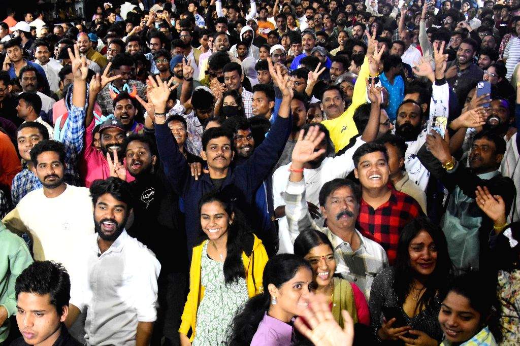 Bengaluru : People gather at Brigade Road for New Year celebrations