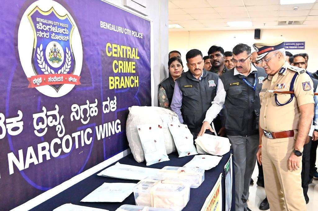 Bengaluru Police Commissioner Inspects Seized Drugs