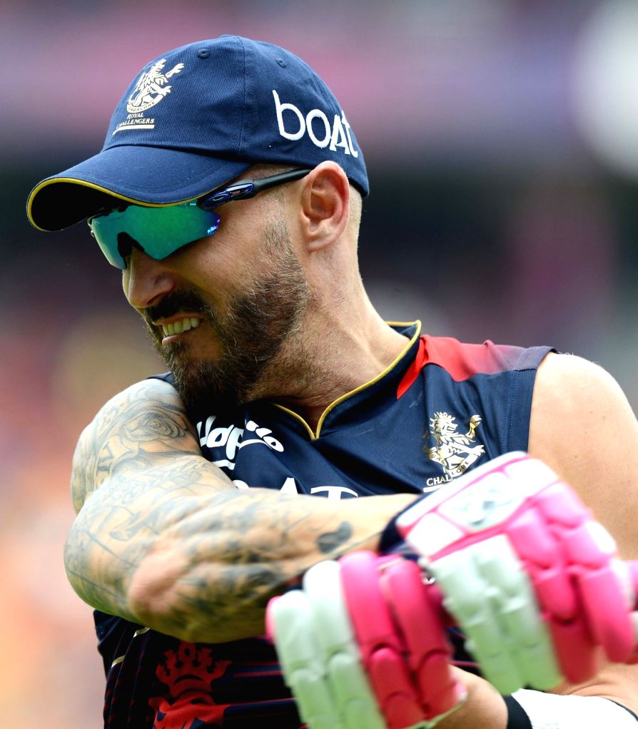 Bengaluru : RCB captain Faf du Plessis during a practice session