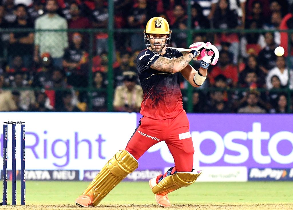 Bengaluru : RCB captain Faf du Plessis plays a shot