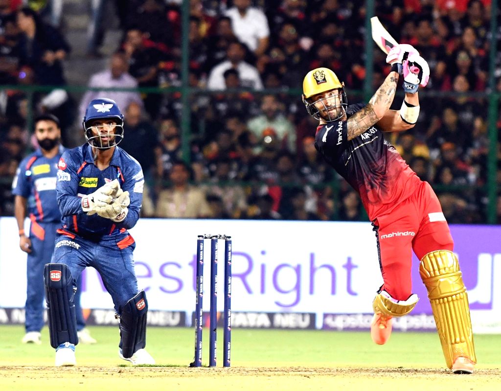 Bengaluru : RCB captain Faf du Plessis plays a shot