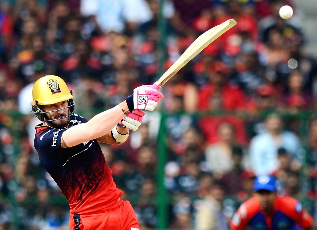 Bengaluru : RCB captain Faf du Plessis plays a shot