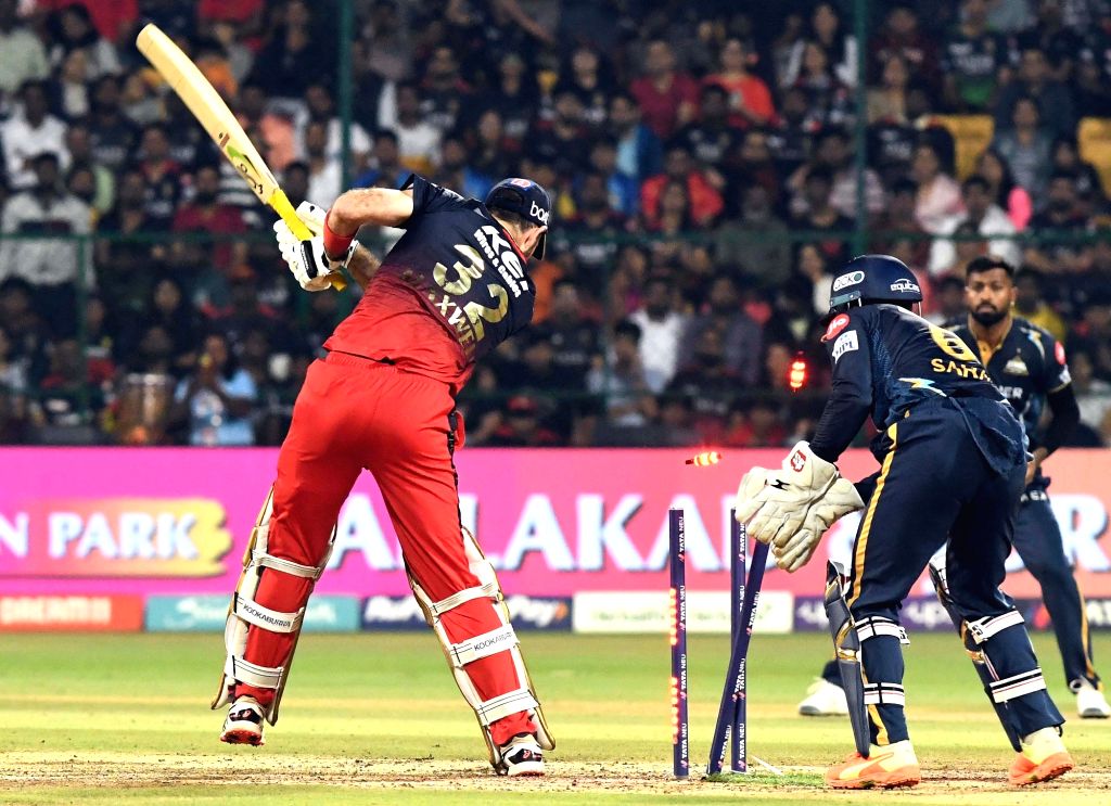 Bengaluru : RCB's batsman Glenn Maxwell is bowled during the IPL 2023 match