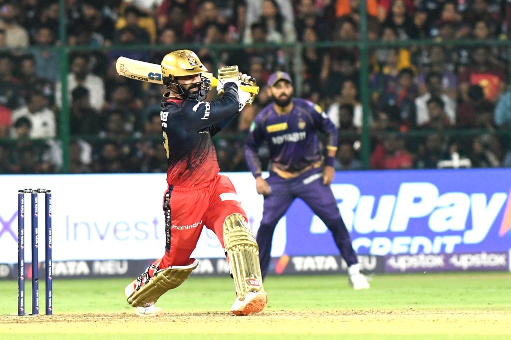 Bengaluru : RCB's Dinesh Karthik plays a shot