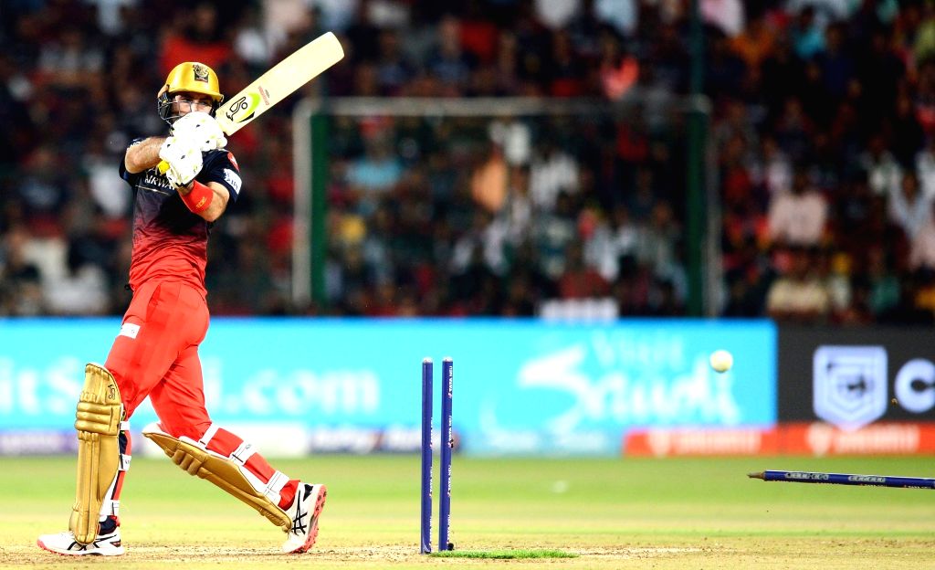 Bengaluru : RCB's Glenn Maxwell clean bowled by LSG's Mark Wood