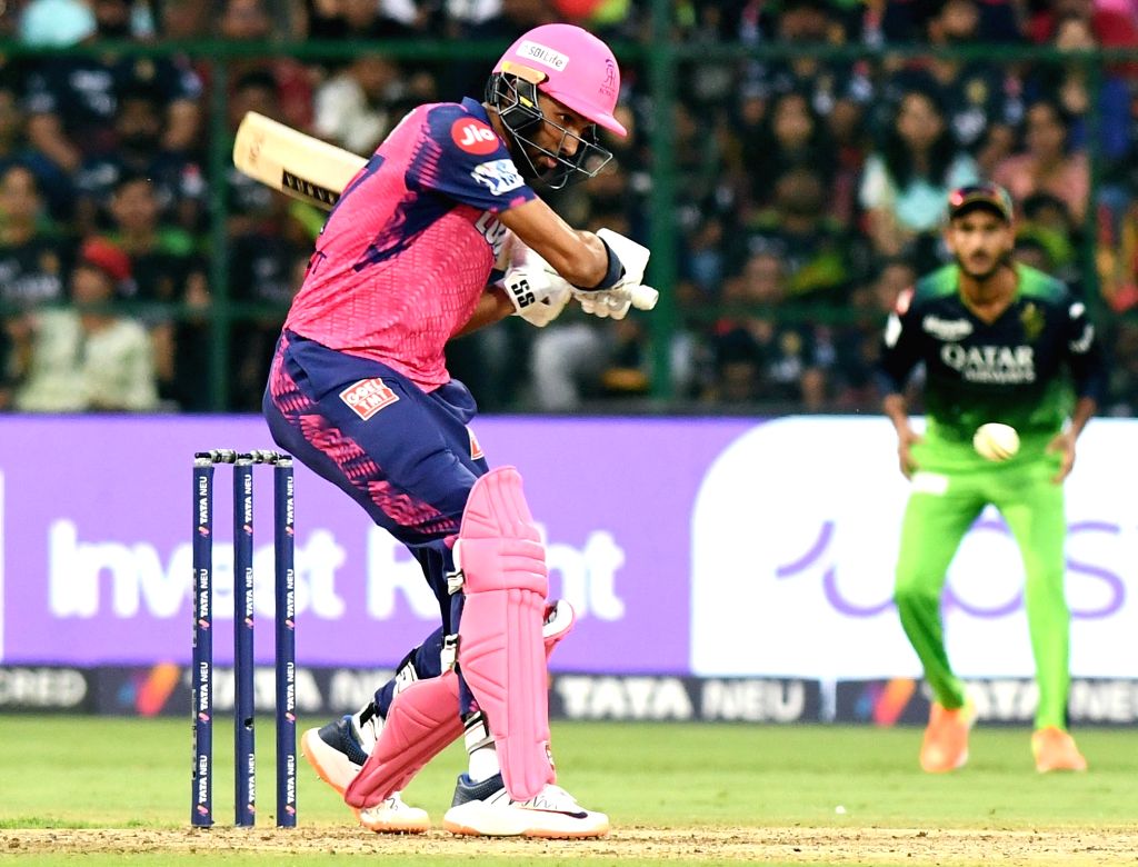 Bengaluru : RR batsman Devdutt Padikkal plays a shot
