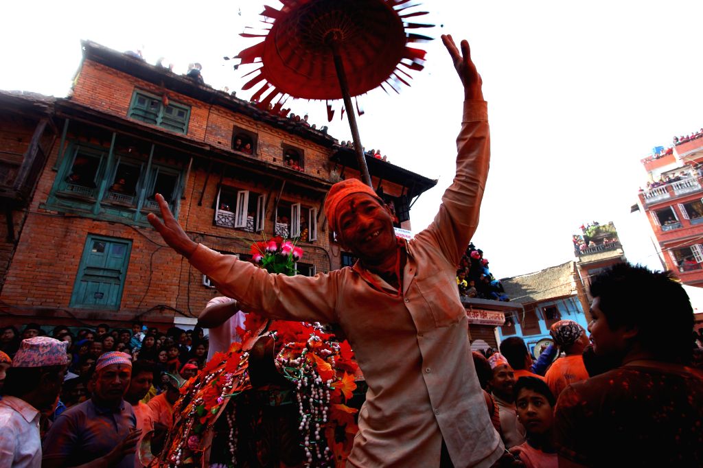 The traditional "Sindoor Jatra" festival at Thimi