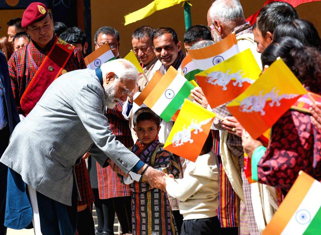 Bhutan : Prime Minister Narendra Modi receives a warm welcome upon his ...