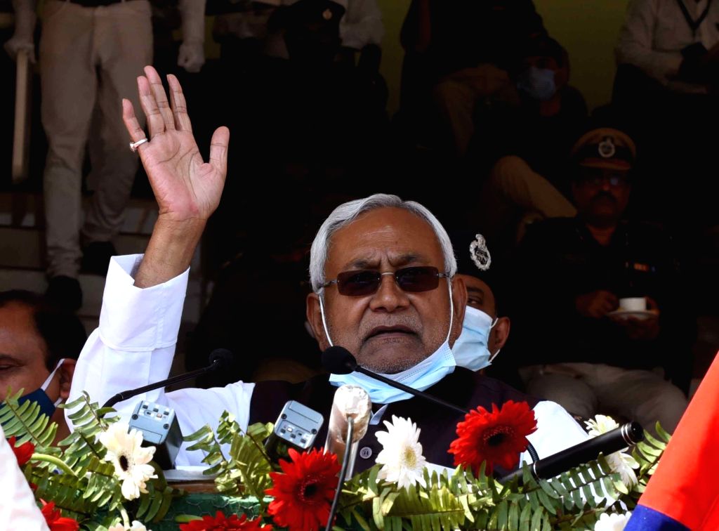 Bihar Chief Minister Nitish Kumar addresses during a 'Police Week ...