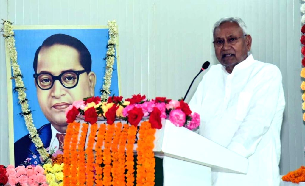 Bihar Chief Minister Nitish Kumar addresses during an event