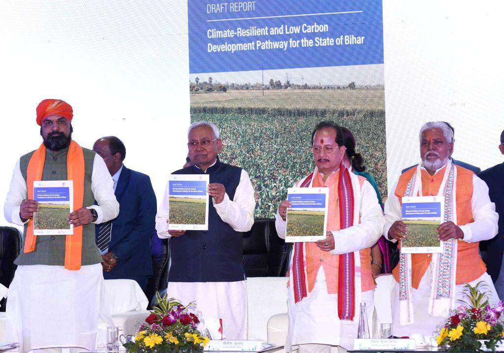 Bihar Chief Minister Nitish Kumar along with Deputy Chief ministers ...