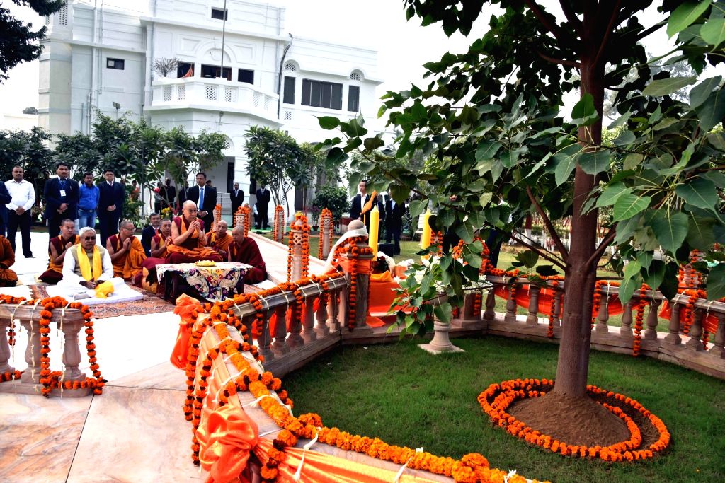 Dalai Lama at Patna's Buddha Smriti park