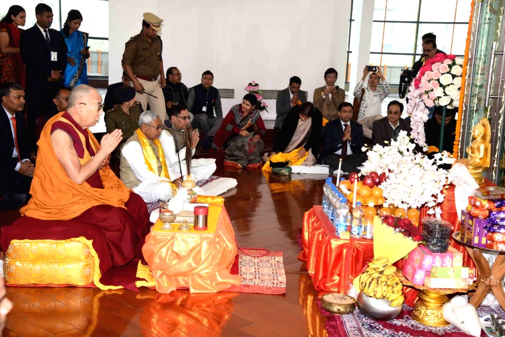 Dalai Lama at Patna's Buddha Smriti park
